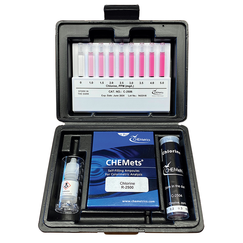 K-2504C Chlorine (free & total) CHEMets Visual Test Kit - Tegent